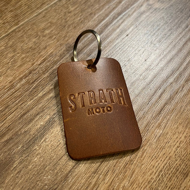 STRATH MOTO CLASSIC LOGO LEATHER KEY FOB / KEY CHAIN – Strath Moto