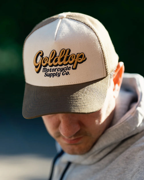 GOLDTOP TRUCKER CAP - MOSS GREEN – Strath Moto
