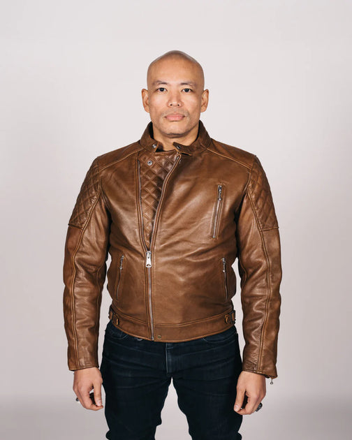 GOLDTOP BOBBER JACKET (CE ARMOURED) - WAXED BROWN – Strath Moto