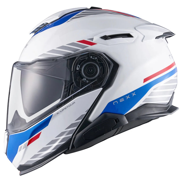 NEXX X.LIFETOUR MODULAR TOURING HELMET - GLOBE - WHITE / BLUE – Strath Moto