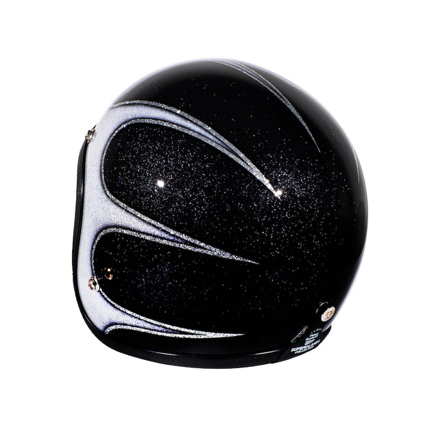 70's JET HELMET - SUPERFLAKES COLLECTION - SCALLOPS BLACK & WHITE - SI ...