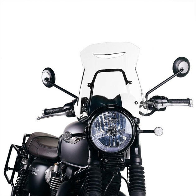 UNIT GARAGE DARK SMOKE WINDSHIELD WITH GPS SUPPORT FOR TRIUMPH T120 ...