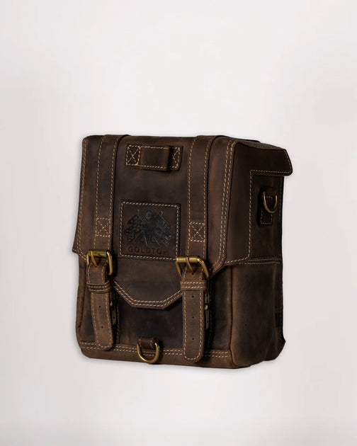 GOLDTOP LEATHER TANK BAG - LARGE - TOBACCO – Strath Moto