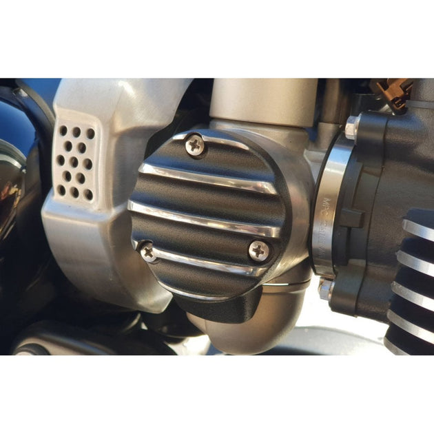 MOTONE TPS CARB/THROTTLE BODY COVER - PAIR - RIBBED/FINNED - BLACK/CON ...